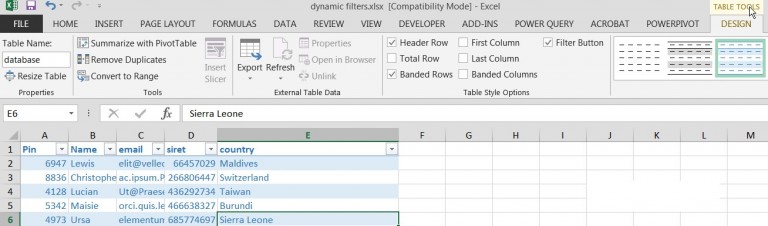 Dynamic searchbox in Excel (without VBA) | Franck Largeault